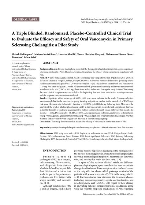 Pdf A Triple Blinded Randomized Placebo Controlled Clinical Trial