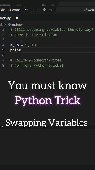 Shocking Python Hack Swap Variables Without Temp Variable Coding