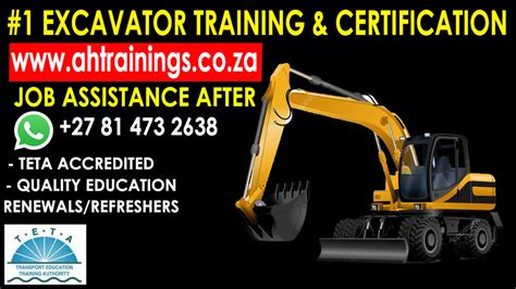 1 Certificate Excavator Course College Training