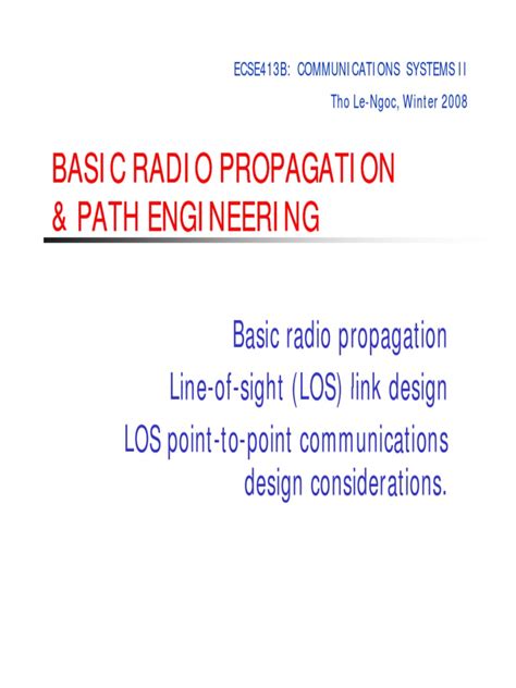 B1 Radio Propagation And Los Comm Compatibility Mode Pdf Radio Propagation Bandwidth