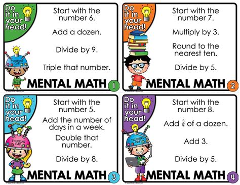 Mental Math Critical Thinking Task Cards Bandw Minds In Bloom Unlimited