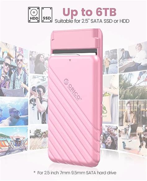 ORICO USB C Hard Drive Enclosure With USB C To C Cable For Inch SATA SSD HDD Gbps External