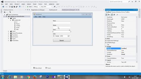 Part 10 Vbnet Insert Operation With Sql Server In Hindi Youtube