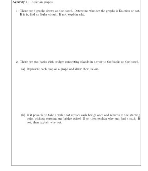 Solved Activity 1 Eulerian Graphs 1 There Are 3 Graphs