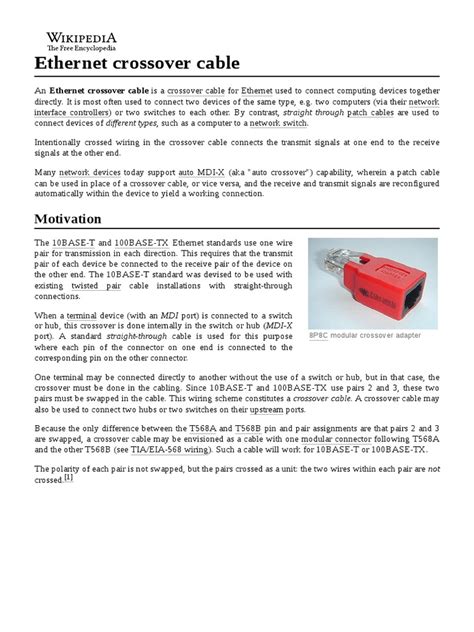 ethernet crossover cable pdf computer hardware information and