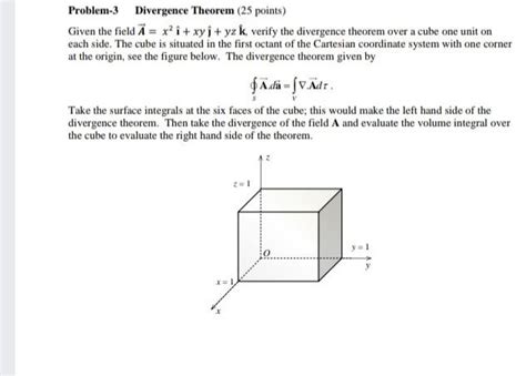 Solved Problem Divergence Theorem Points Given The Chegg
