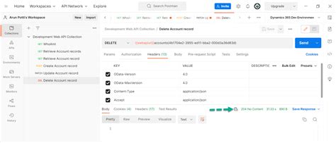 How To Delete The Table Rows In The Dataverse Environment From Postman