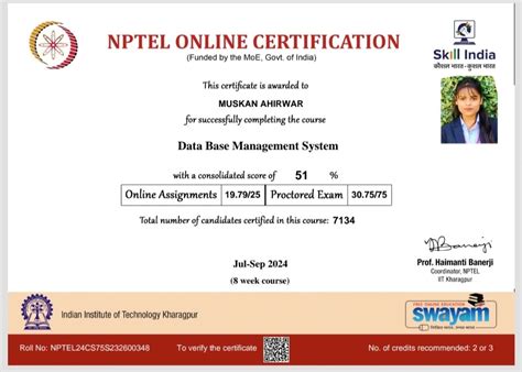 muskan ahirwar on linkedin nptel iit achievement 10 comments