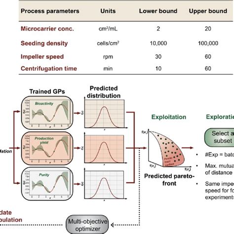 a lower and upper boundaries considered for the different process
