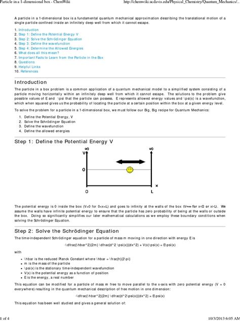 particle in a 1 dimensional box chemwiki pdf pdf wave function