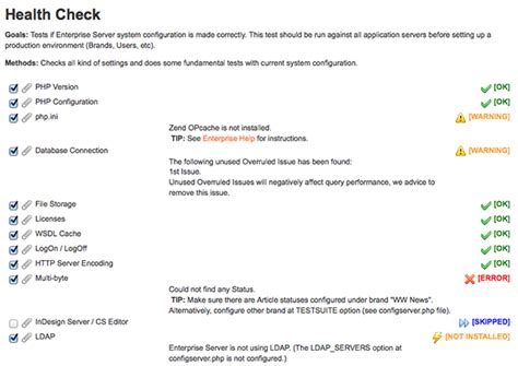 testing enterprise server 10 using the health check page home