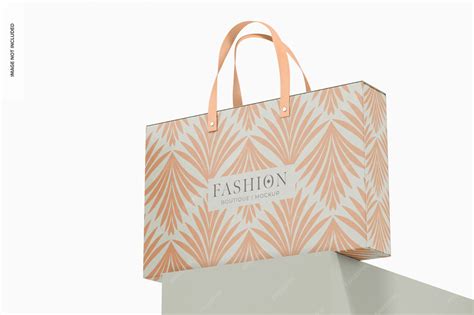 Premium Psd Rectangular Box Bag Mockup Low Angle View