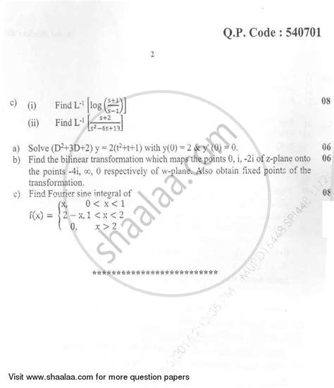 Applied Mathematics 3 2016 2017 Be Computer Engineering Semester 3 Se