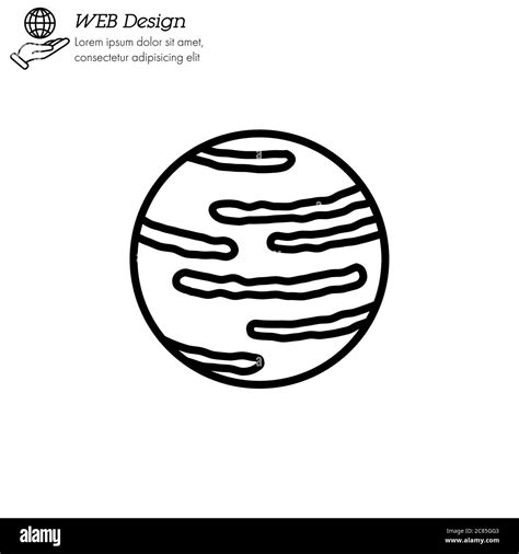 Neptune Planet Icon Thin Line Linear Outline Vector Neptune Planet Simple Sign Logo Stock