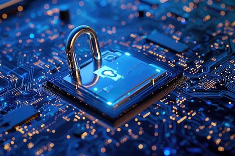Premium Photo Cyber Security Concept Blue Background Padlock On Blue