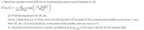 solved 1 recall the solution to the ade for an