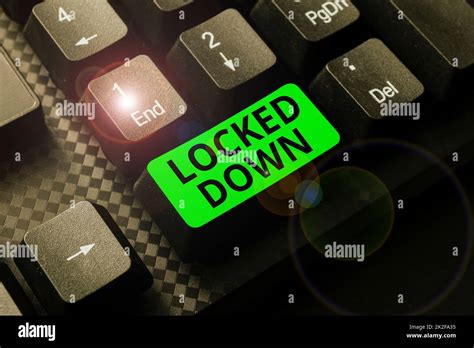 sign displaying locked down business showcase emergency measure which