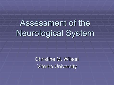 Assessment Of The Neurological System