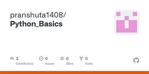 github pranshuta1408 python basics
