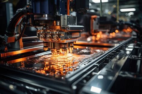 Premium Photo Highprecision Robotic Arm In Modern Factory Setup