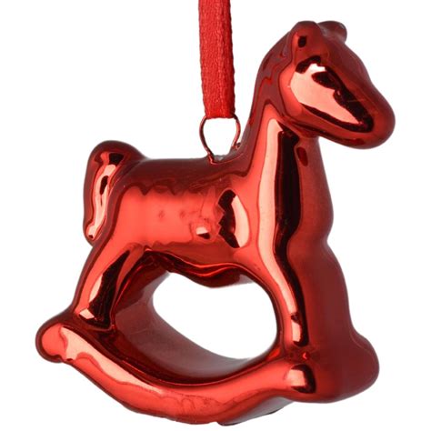 Елочная игрушка "Коник" 4x1,5x4 см красная 2035 купить