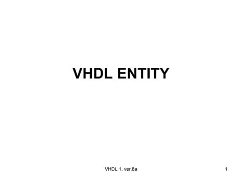 Vhdl Entity Ppt