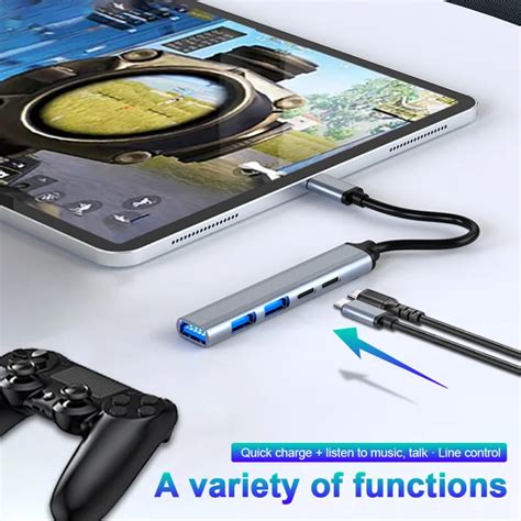 Portable Mini Usb C Hub Extension Splitter In Multiport Usb Gbps Data Transmission Pd