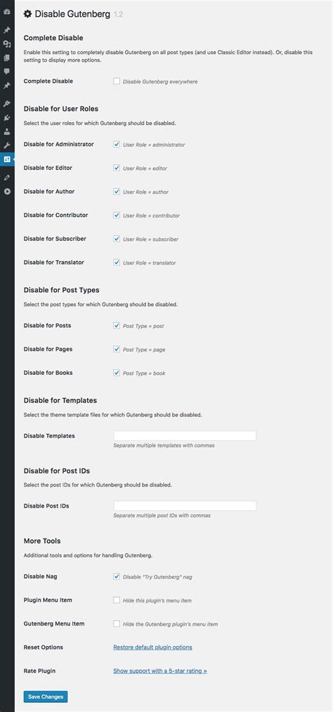 Disable Gutenberg Wordpress Plugin