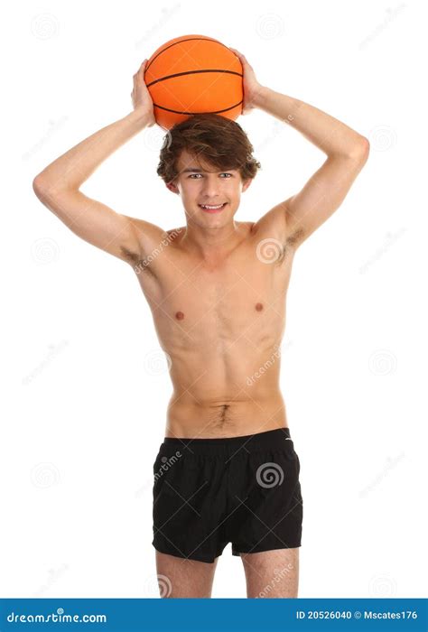 Guy With Basketball Stock Photo Image Of Chest Fitness