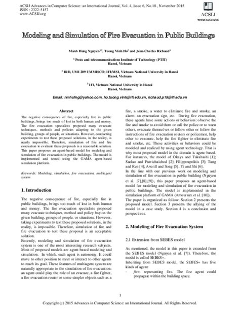 Pdf Modeling And Simulation Of Fire Evacuation In Public Buildings