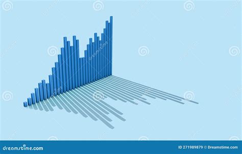 Uptrend Bar Chart On Blue Background With Copy Space Stock Image