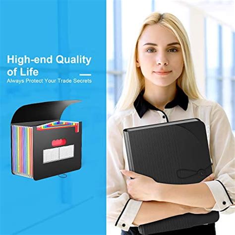 Expanding File Folder Bluepower 12 Pockets Accordian File Organizer Portable Expandable Plastic