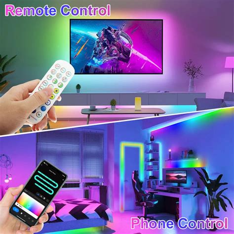 Tecphile 3 Pin Dual Rgbic Led Strip Light Controller With Remote