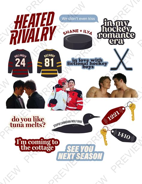 Heated Rivalry Sticker Sheet Hockey Romance Stickers Digital