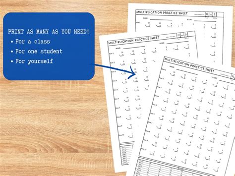 Multiplication Practice Sheets Excel File Creates Unlimited Unique