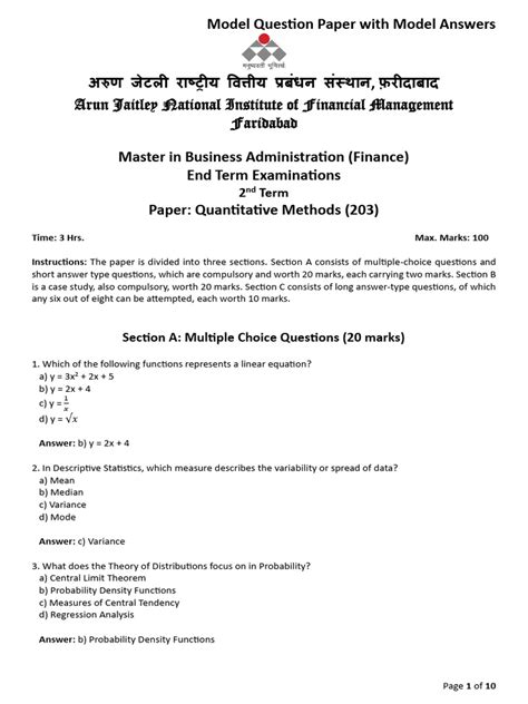Quant Model Ques Pdf