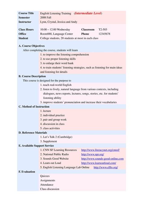 Syllabus Intermediate Pdf