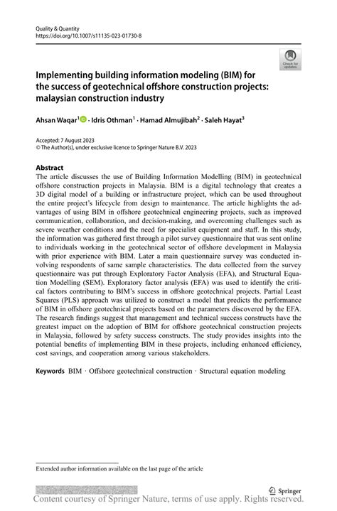 Implementing Building Information Modeling BIM For The Success Of Geotechnical Offshore