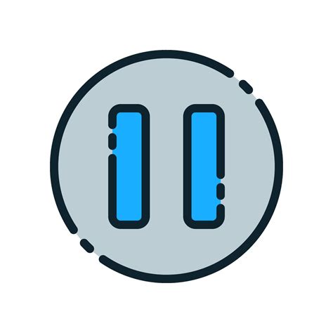 Design Illustration Graphic Of Pause Button Icon With Colored Outline