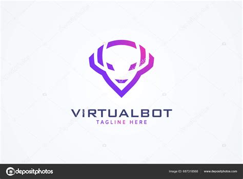 bot logo design letter virtual assistant bot vector illustration stock