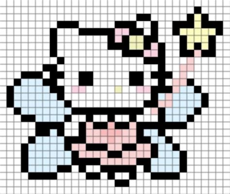 Hello Kitty Fairy Pixel Art 🧚‍♀️😸 Pixel Art Pattern Pixel Art Pixel