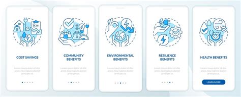 Premium Vector Energy Efficiency Benefits Blue Onboarding Mobile App