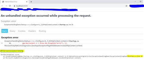 Exception Handling In NET Core