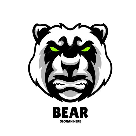 곰 마스코트 로고 E스포츠 일러스트 프리미엄 벡터