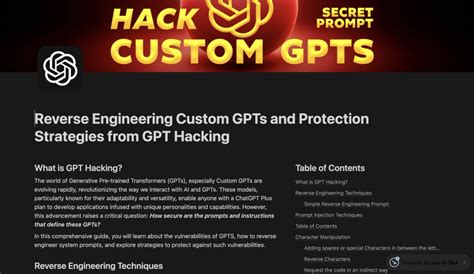 Ultimate Gpt Hacking And Protection Guide Protect Your Custom Gpt