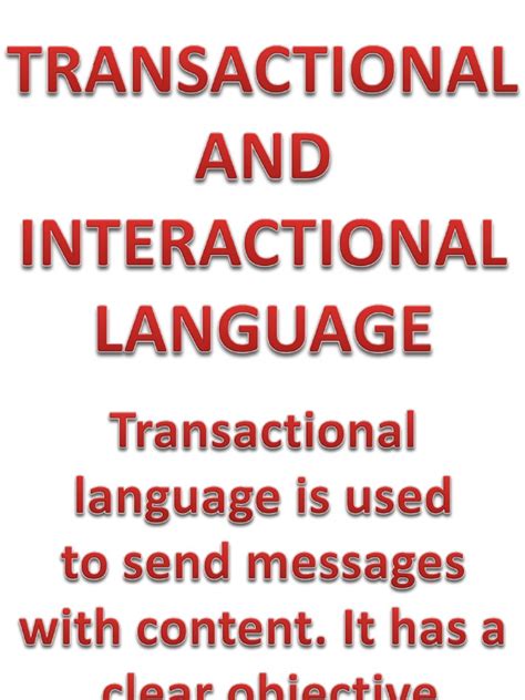 Transactional And Interactional Language Pdf