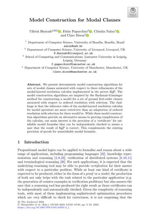 PDF Model Construction For Modal Clauses