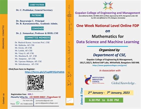 Gopalan Colleges Gcem On Linkedin Gcem Fdp Cs Datascience Machinelearning Globalknowledge