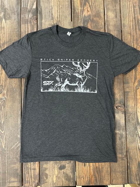 Charcoal Stk Mule Deer T Shirt Stick Sniper Archery
