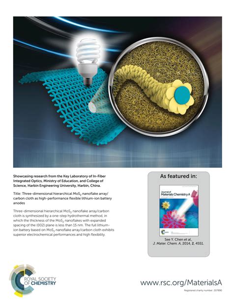 Pdf Three Dimensional Hierarchical Mos2 Nanoflake Arraycarbon Cloth As High Performance